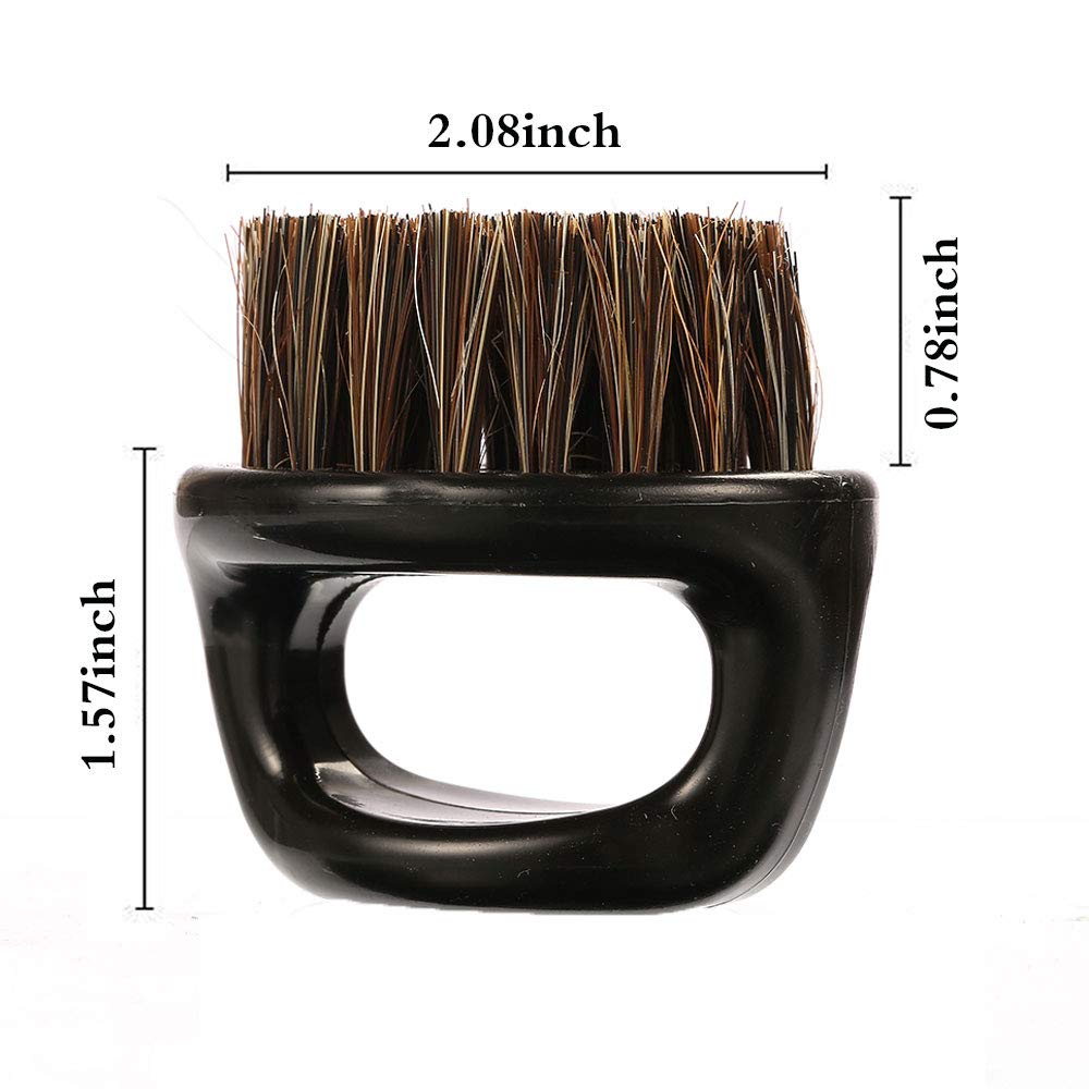 2-Pack Knuckle Brush for Barbers - Borogo Barber Brush for Fades (Essential Tool For Professional Barbering & Grooming Services), Beard Brush Neck Face Duster Brush for Hairdressing Salon Household