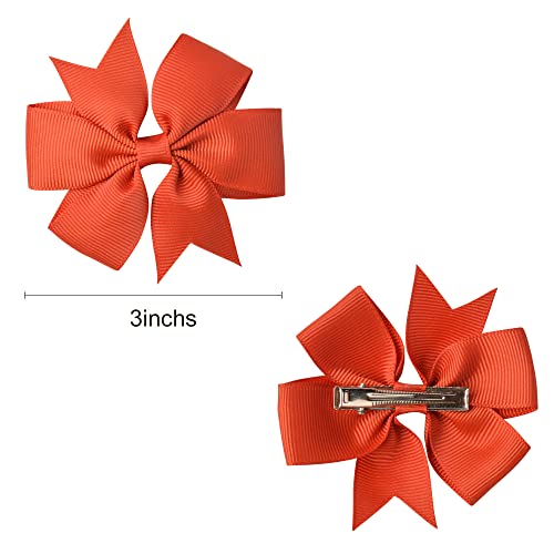 80 PCS Boutique Grosgrain Ribbon Pinwheel 3" Hair Bows Alligator Clips For Babies Toddlers Teens