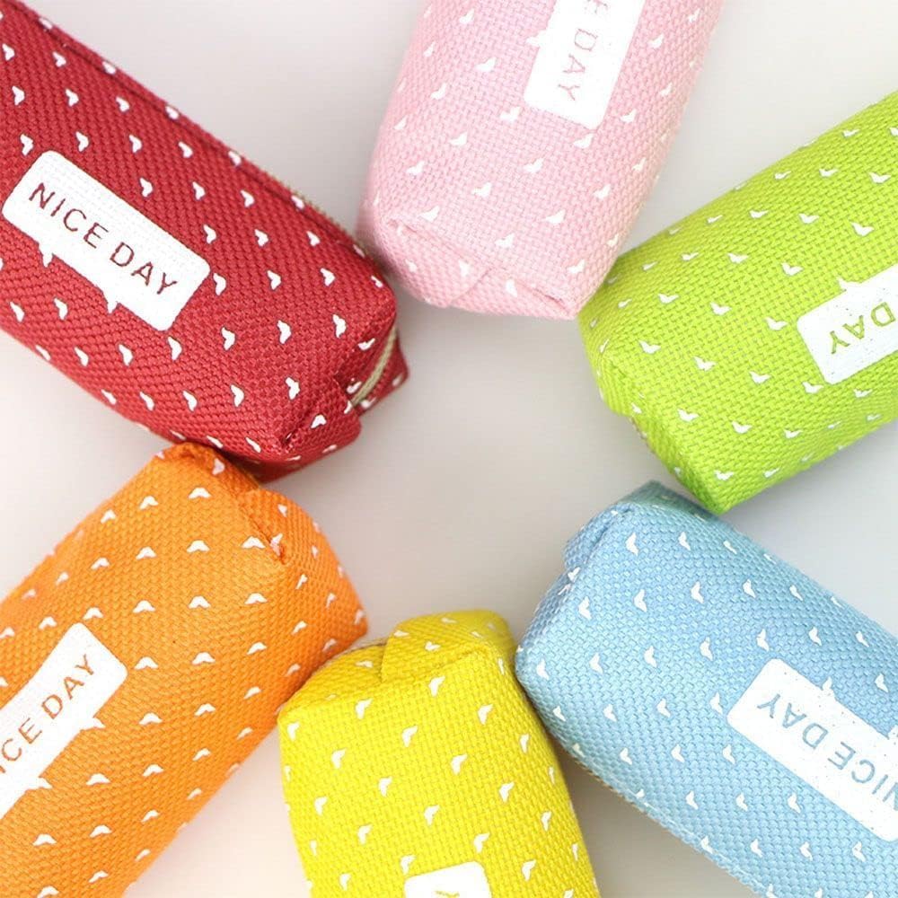 1Pc Orange Pencil Case, Cute Stationeries Pouch, Kawaii Pencil Pouch, Candy Color Pencil Box, Super Slim Pen Bag, Wave Point Cosmetic Bag,Pen, Pencil and Marker Cases,Arts, Crafts and Sewing