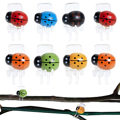 BEADNOVA Orchid Clips 30Pcs Ladybug Plant Clips Orchid Support Clips Vine Clips Plant Clips for Support Flower Orchid Vine (Mix Color, 30PCS)