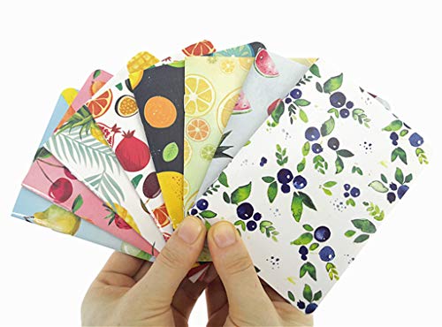 Alimitopia 24pcs Mini Notebook,Portable Pocket Journal Steno Memo Notebook MiniDaily NotePad (Fruit Patterns (24pcs))
