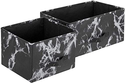 Sorbus Dresser with Drawers - Furniture Storage Tower Unit for Bedroom, Hallway, Closet, Office Organization - Steel Frame, Wood Top, Easy Pull Fabric Bins (Marble Black/Black Frame)