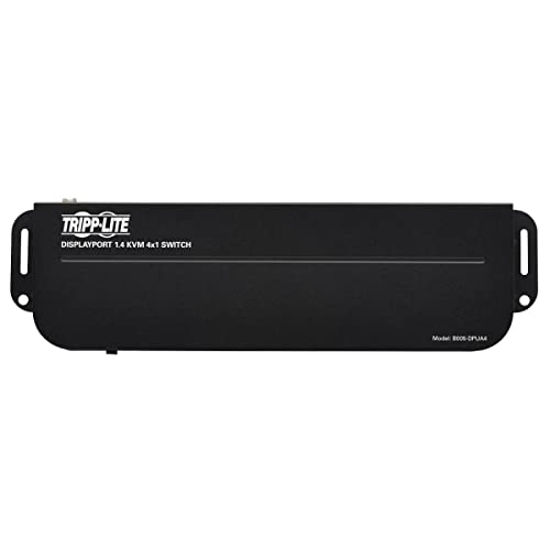 Tripp Lite 4 Port DisplayPort USB KVM Switch, Quad Port DP USB KVM Switch, 4K 60 Hz, HDR, HDCP 2.2, DP 1.4, USB 3.0 Cables, Black (B005-DPUA4)