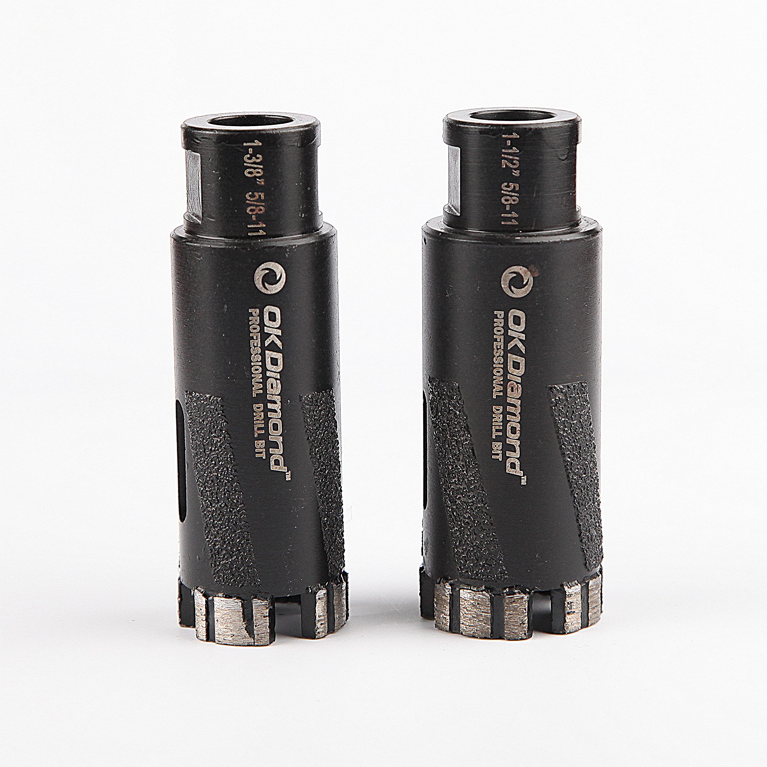 OKDIAMOND Diamond Core Drill Bits for Hard Stone Concrete Marble Granite Brick Laser Welded Masonry Coring Dry or Wet Hole Saws 1-1/2 in