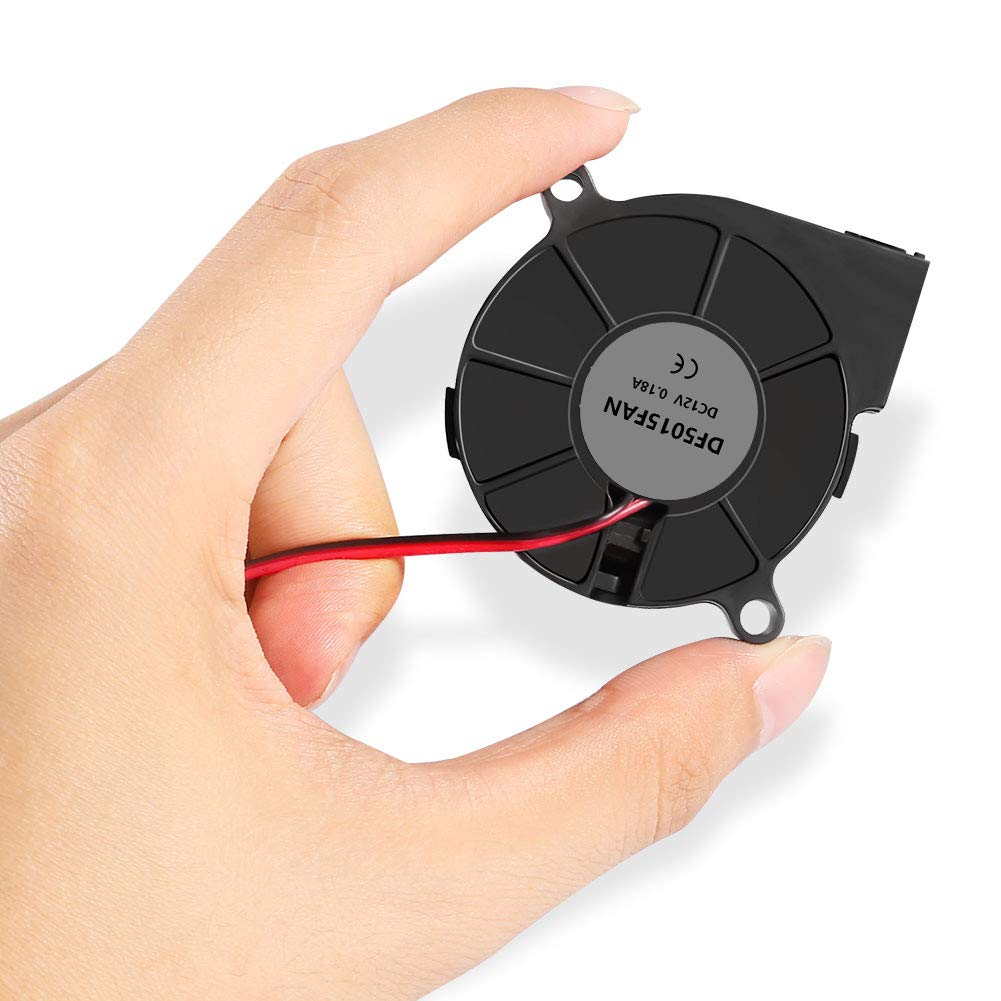 5015 Brushless Cooling Fan 4PCS 3D Printer Blower DC 12V Fans 50x50x15mm Fan for Hotend Extruder Heat Sinks with 2 Pin Terminal and Other Small Appliances Series Repair Replacement(12V 0.18A)