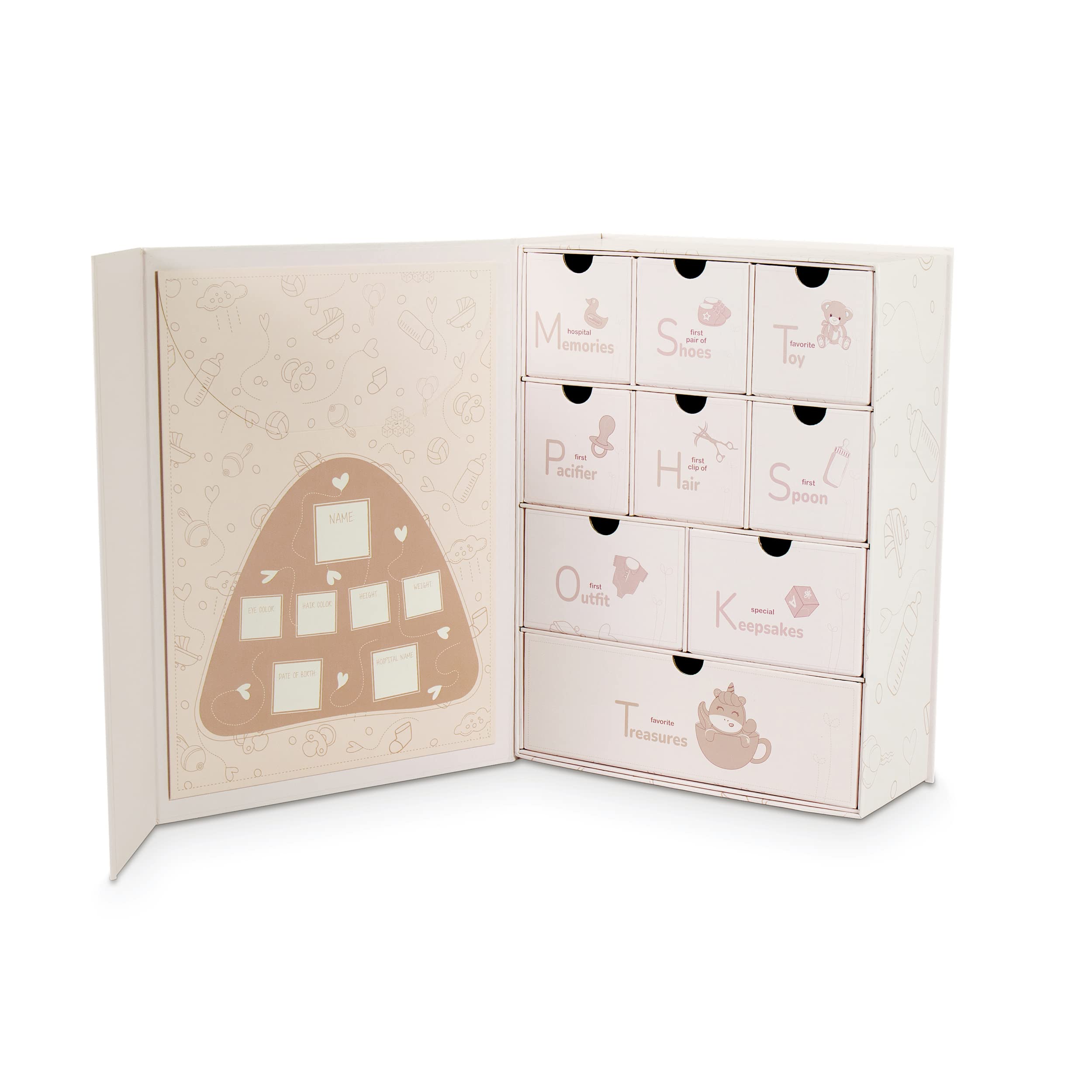 Bright Life Baby Keepsake Box - Memory Book - Preserve Priceless Memories for a Lifetime