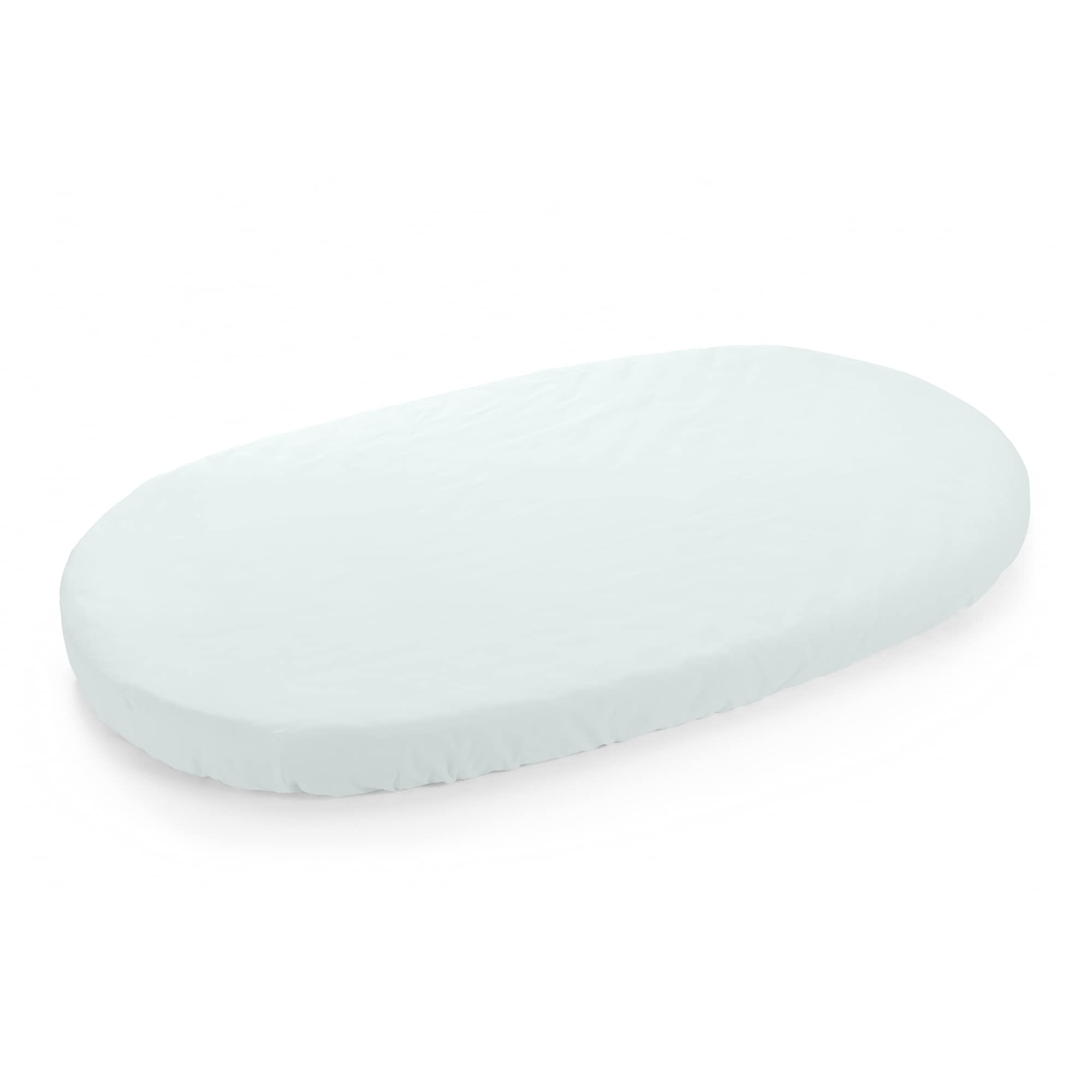 Stokke Sleepi Fitted Sheet, Powder Blue - Soft Sheets for Sweet Dreams - Made for Stokke Sleepi Crib/Bed - 100% Fine Cotton Percale - Washable