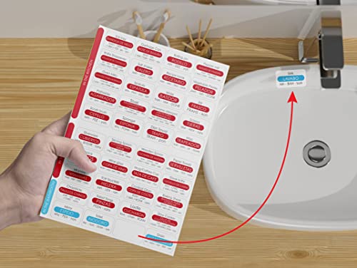 535 Spanish/English Vocabulary Word Sticker Labels β Educational Language Learning Resource for Memory & Sight β Fun for Around The House Game Play - Kids, Grade School, Classroom or Homeschool