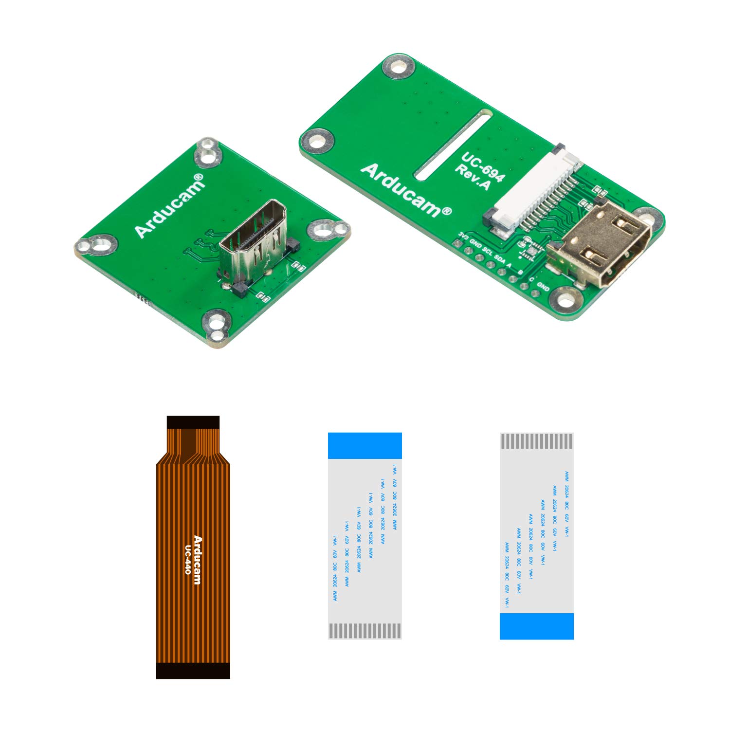 Arducam CSI to HDMI Adapter Board for Raspberry Pi HQ Camera 12MP IMX477 Camera Module, HDMI Cable Extension Module with 15pin 60mm FPC Cables