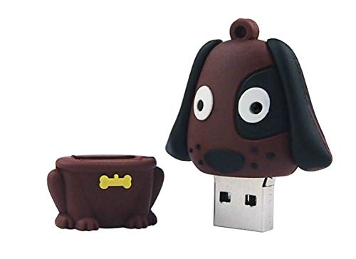 2.0 Brown and Black Dog 64GB USB External Hard Drive Flash Thumb Drive Storage Device Cute Novelty Memory Stick U Disk Cartoon Animal