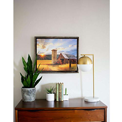 BARNWOODUSA | Rustic Barnwood Canvas Frame | for Oil Paintings & Wall Art | Natural Weathered Gray | 16" x 20"