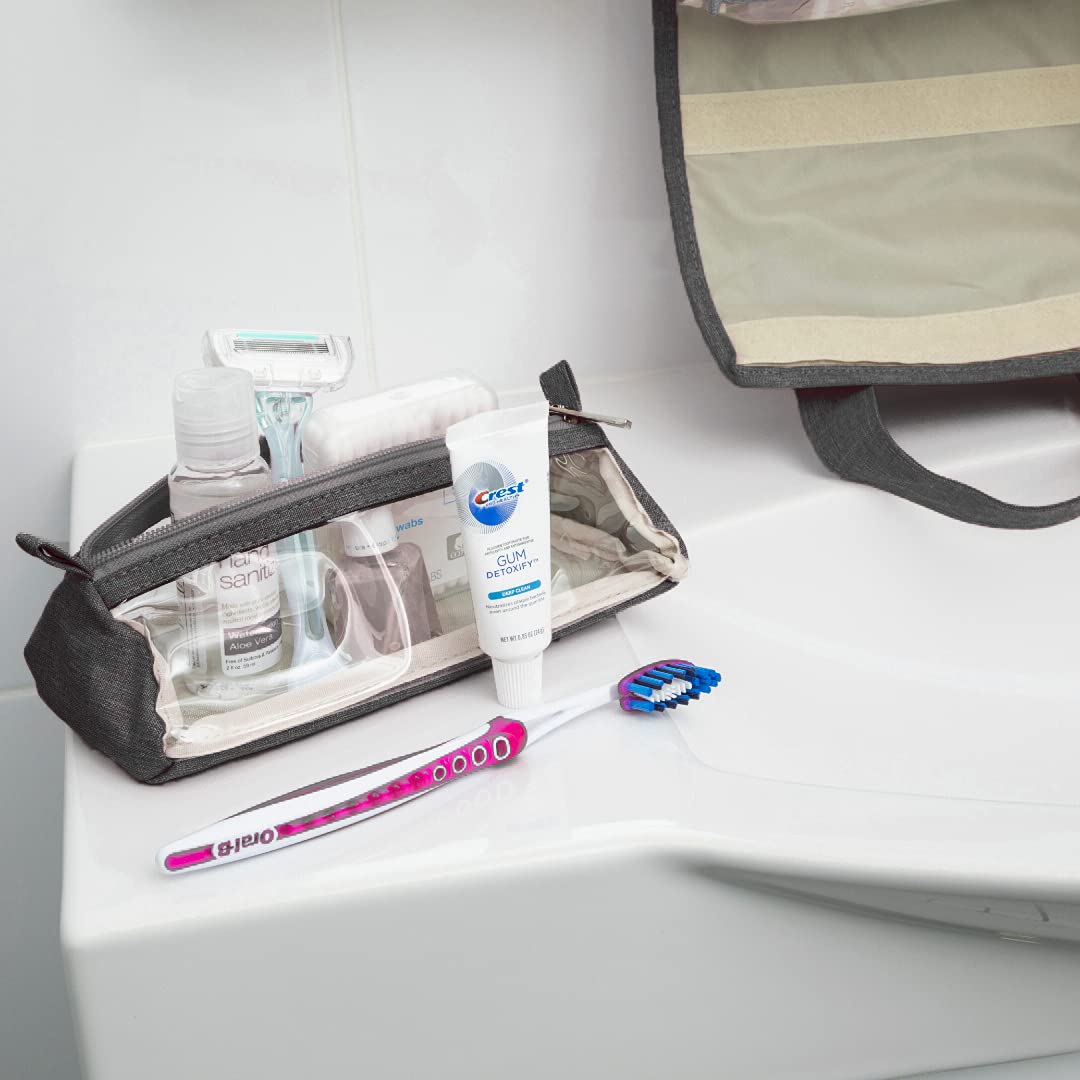 4-in-1 hanging Toiletry bag | Roll-up makeup organizer with 4 detachable PVC zip pouches| travel toiletry bag for women and men 600D oxford fabric material organize Make up , Cosmetics, First Aid,