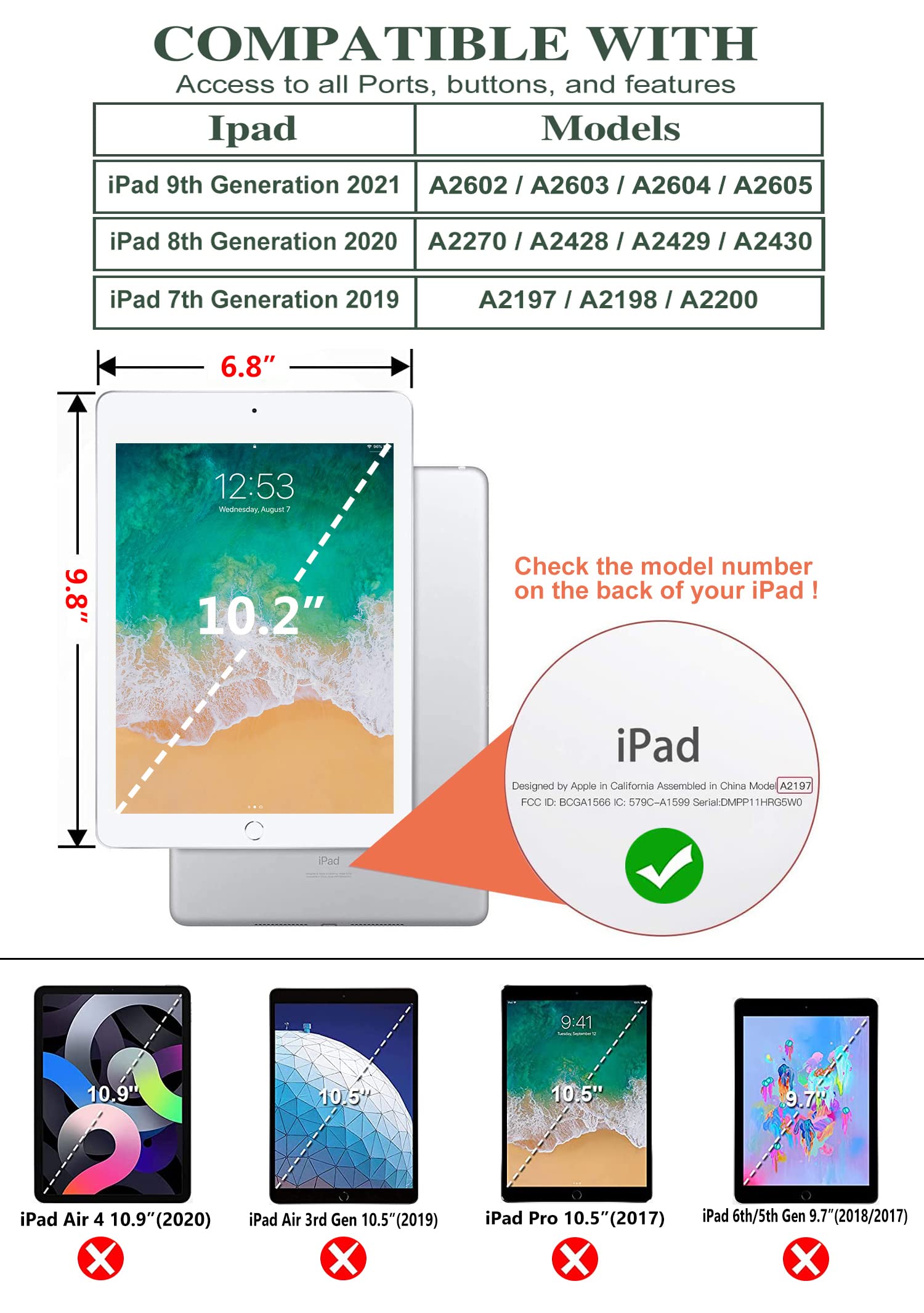 Vimorco Case for ipad 10.2 inch 7th/8th/9th Generation 2019/2020/2021 with Pocket, Multi-Angle Stand, Auto Wake/Sleep,Hand Strap with Pencil Holder for Apple ipad 10.2 (Sunflower)