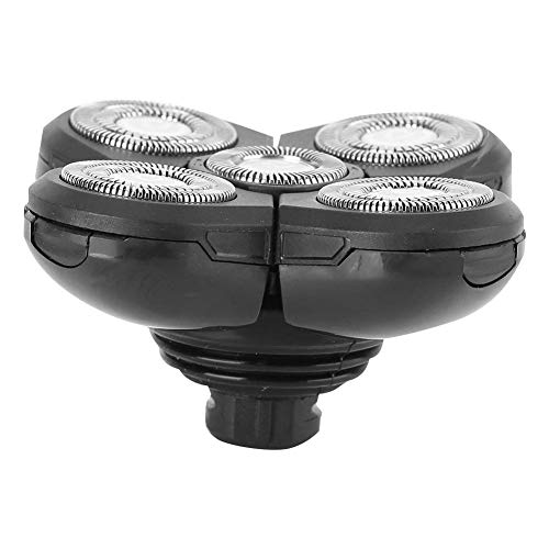 5 Head Shaver Replacement, Replacement Shaver Head Electric Beard Shaver Carver 5 Blade Rotating Head Accessory for Men Bald Head Rotary Shaver Grooming Kit Facial Clean Trimmer(#01)