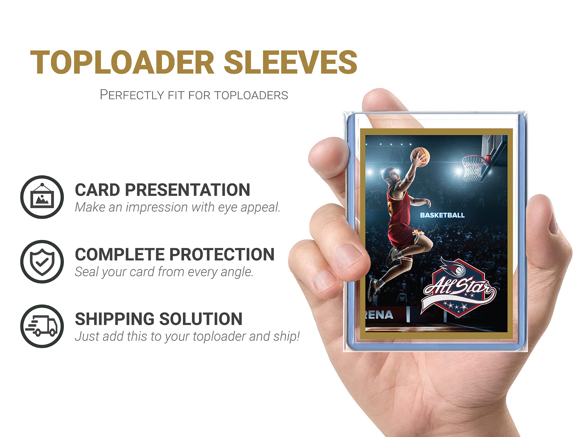 100 Penny Sleeves, Toploaders, and Perfect Fit Top Loader Sleeves - 3x4 Clear Hard Rigid Plastic Card Protectors and Storage Box