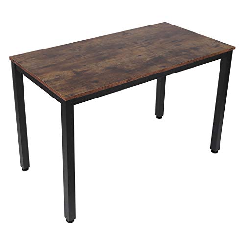 Home Office Desktop Computer Desk, Home Study Writing Table Computer Gaming Table PC Laptop Table, 47/55inch Student Study Workstation Reading Writing Desk for Bedroom Living Room (Brown, 47 inch)