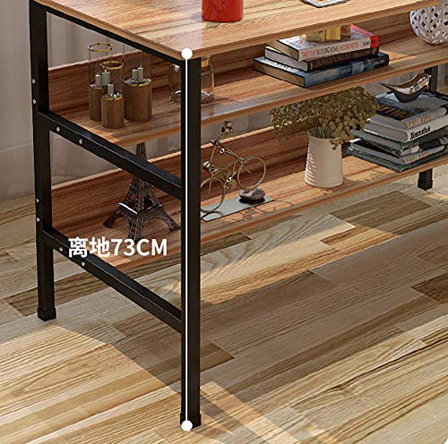 TOPYL 39inch Computer Desk with Bookshelf,Modern Sturdy Writing Desk - Family Workstation with 2 Tier Shelves,Simple Style Desk for Home Office