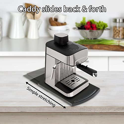 2 PCS kitchen sliding caddy,countertop sliders for kitchen appliances, sliding appliance tray for countertop, Blenders and Air Fryer, Appliance Slider for Coutertop with Rolling Wheels