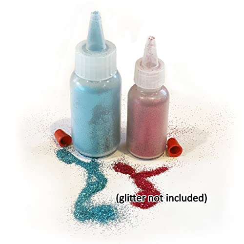 510 Central Yorker Squeeze Bottles (1/2oz, 12 Pack) Boston Round with Red Tip Caps - LDPE Plastic - Made in USA