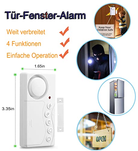 Fridge Door Alarm with Delay Upgrade 3/15/30/60 Seconds Security Window/Door Alarm for Home Safety Loud 108dB Freeze Door Open Chime Refrigerator Alert (1 Set)