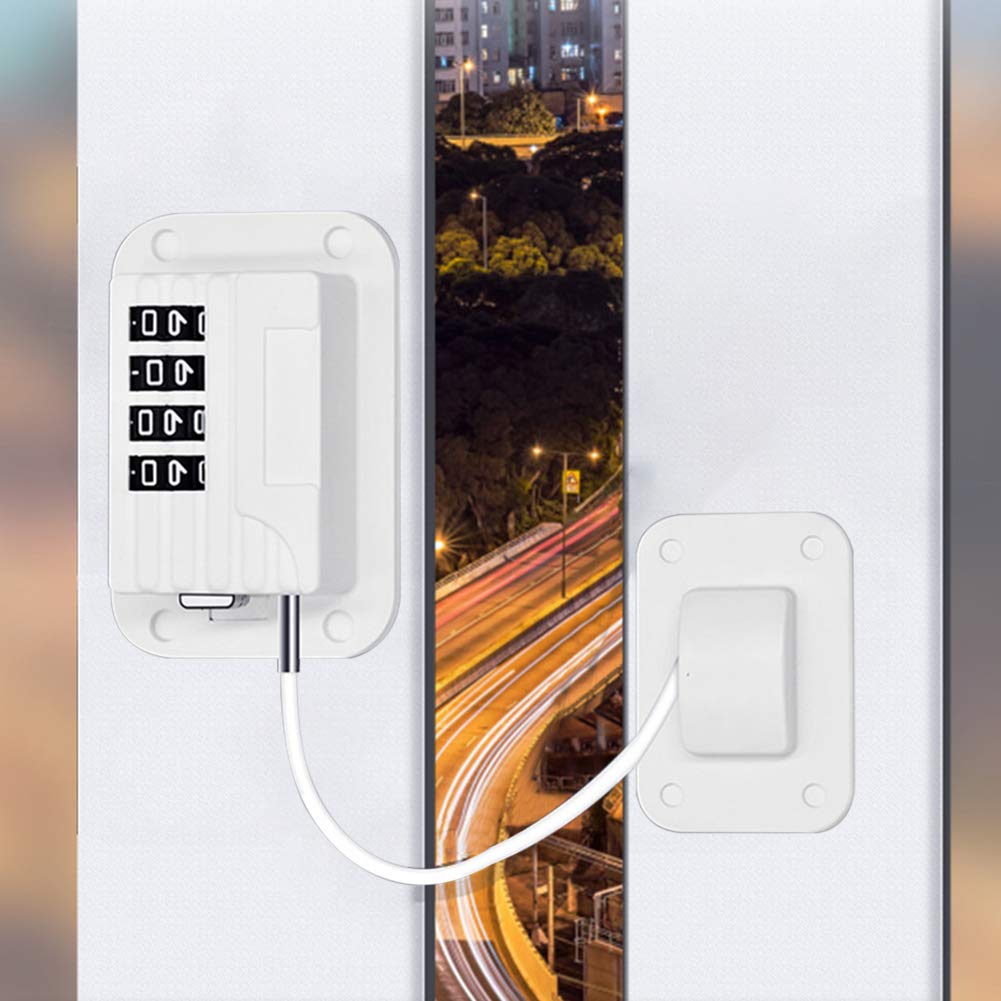 Fridge Lock, Refrigerator Combination Lock, Child Proof Baby Safety Locks, Multi Purpose Cabinet Lock Password Lock File Cabinet Lock, No Keys Needed(White)