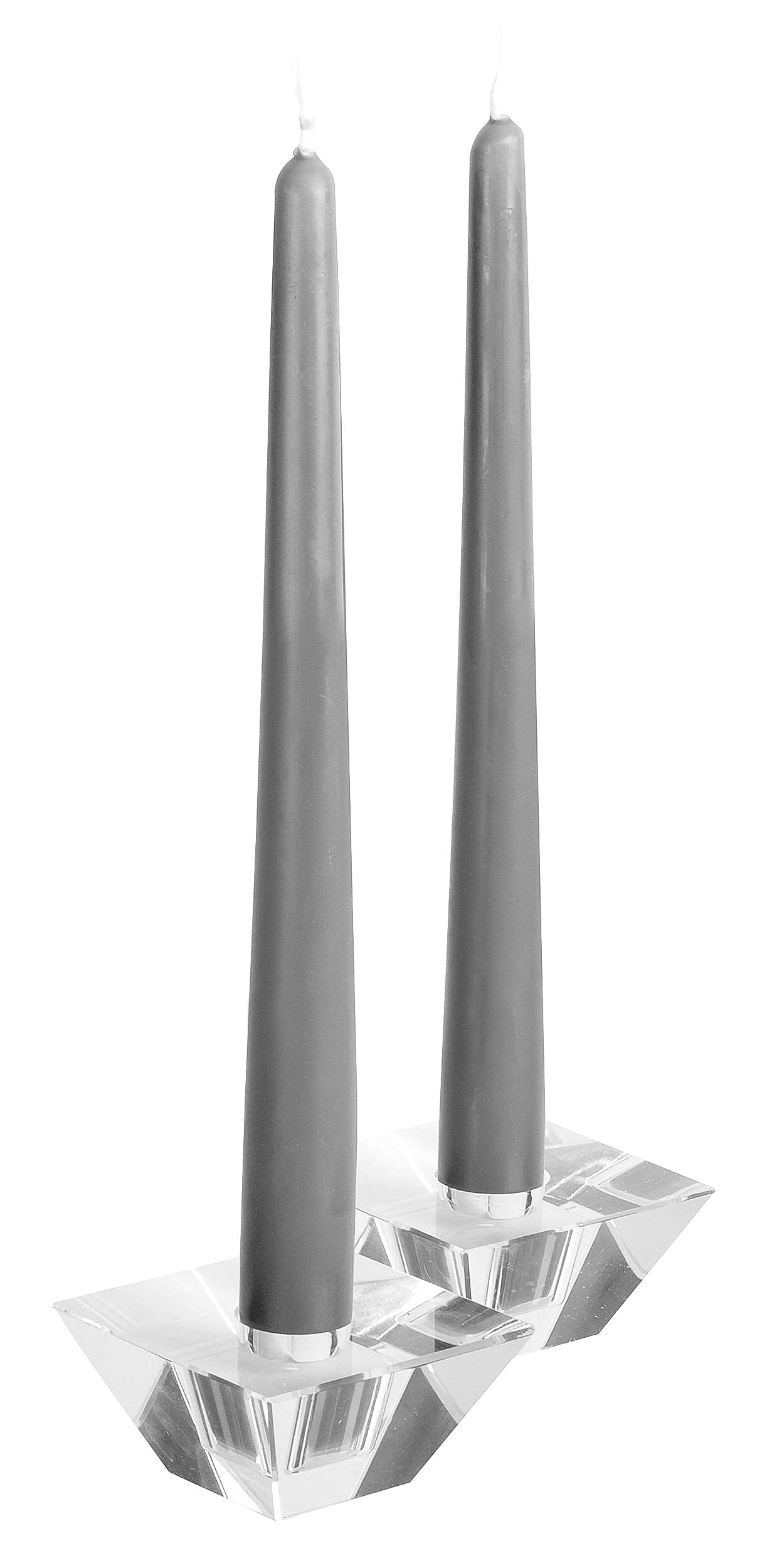 12 Pack Tall Taper Candles - 12 Inch Dark Grey Dripless, Unscented Dinner Candle - Paraffin Wax with Cotton Wicks - 10 Hour Burn Time