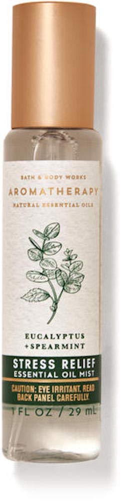 Bath and Body Works Body Care Aromatherapy -TRAVEL SIZE - Essential Oil Mist 1 fl oz - Many Scents! (Stress Relief - Eucalyptus + Spearmint)