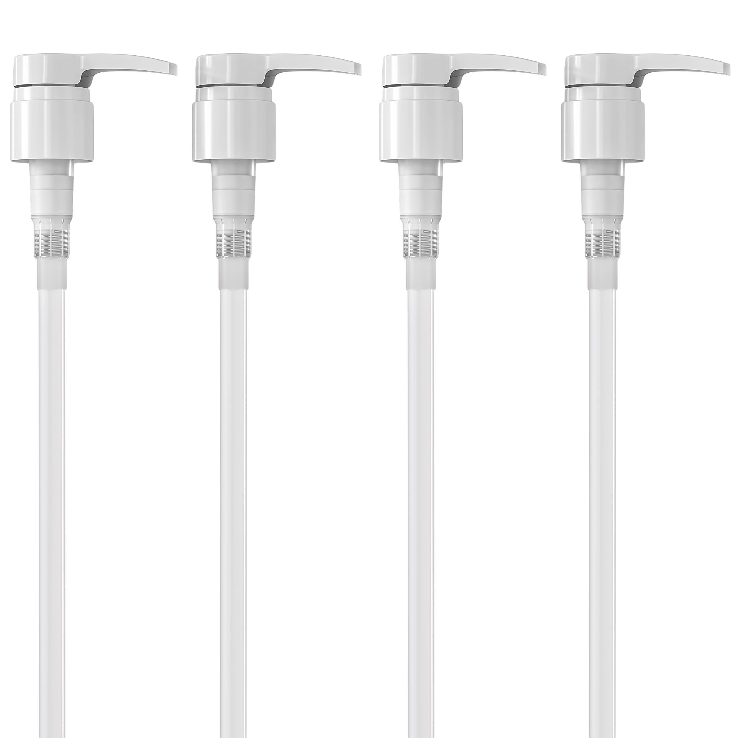 Shampoo/Conditioner Pumps, 4 Pack, for 1 Liter Bottles (White)