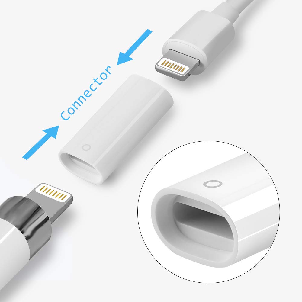 MJKOR Magnetic Replacement Cap and Charging Adapter Compatible with Apple Pencil 1st