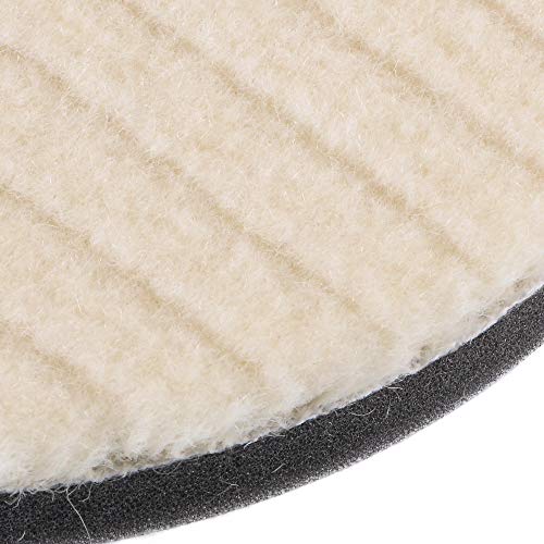 uxcell 3" Wool Felt Sponge Polishing Pad Hook and Loop Buffing Wheel Coarse Polishing for Orbital Polisher Buffer 4 Pcs