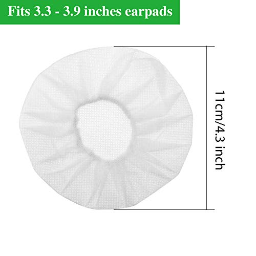 200 Pieces Disposable Headphone Covers Sanitary Headphone Ear Covers Non Woven Earpad Covers Headphone Covers for Most On Ear Headphones with 8.5 to 10 cm Earpads (L, 11 cm/ 4.3 Inch)