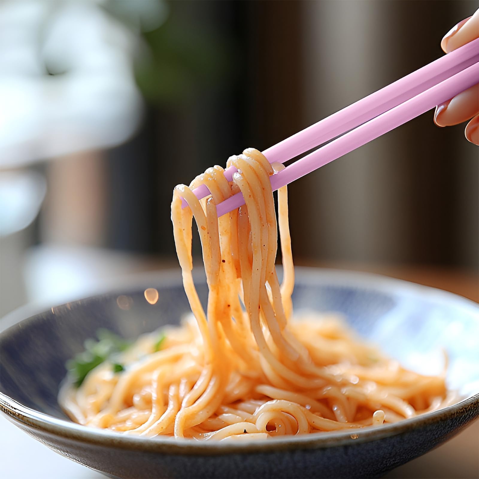 10 Pairs Fiberglass Chopsticks Reusable,Cute Reusable Chopsticks,9 Inch(Pink Chop sticks reusable dishwasher safe)