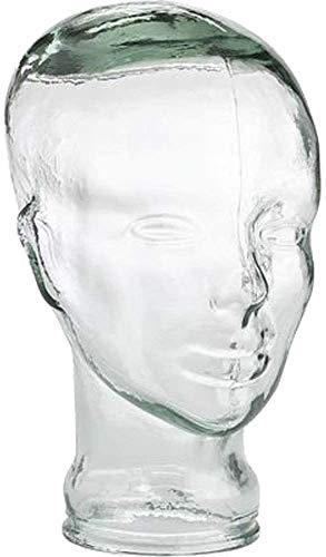 Patient Sleep Supplies Glass Head Display - Spanish 100% Recycled Clear Glass Head- 11.5" H