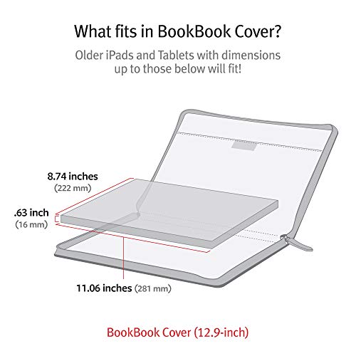 Twelve South BookBook Vol 2 for 12.9-inch iPad Pro (Gen 3 and 4), M1 | Hardback Leather Cover with Pencil/Document/Cable Storage for iPad Pro + Apple Pencil