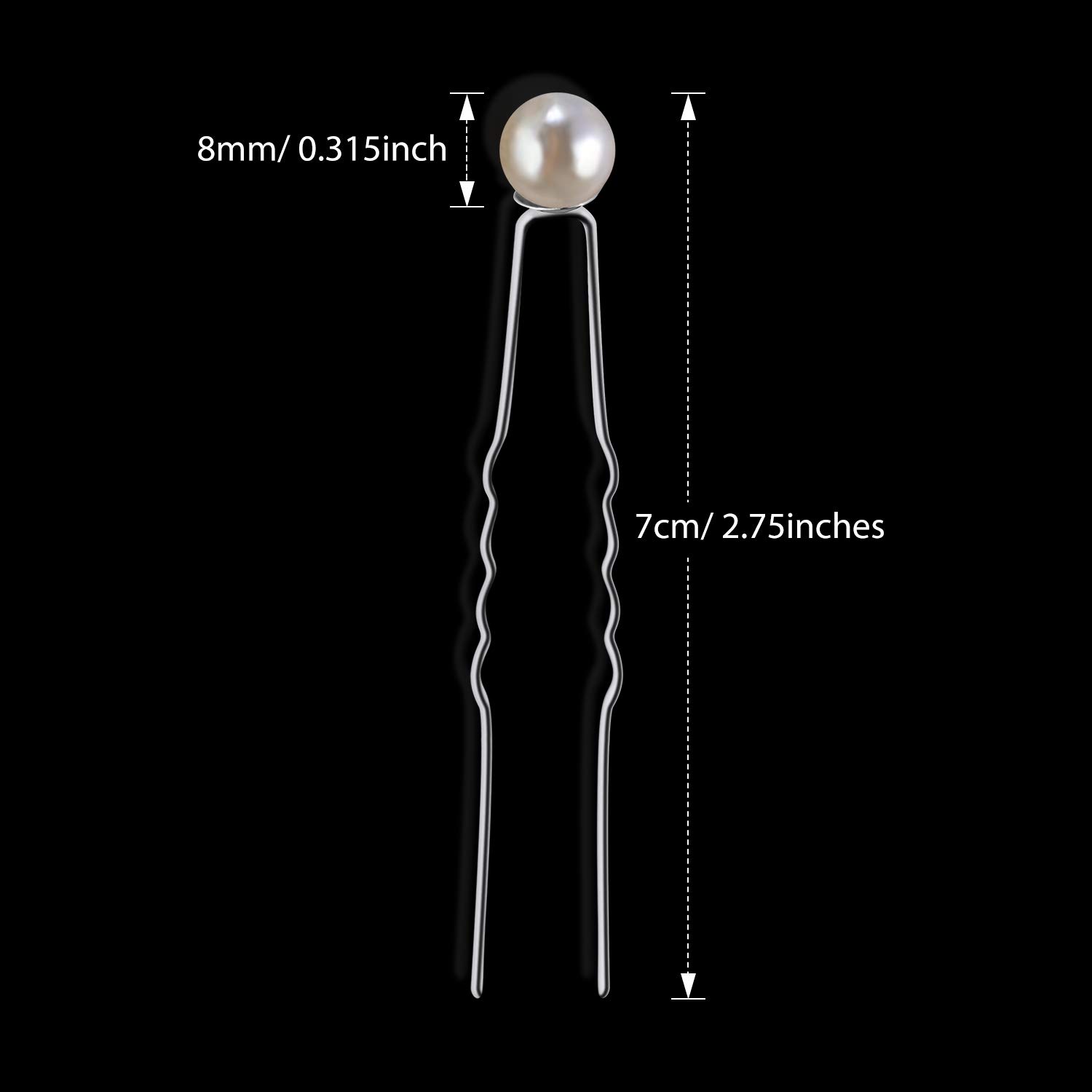 40 Packs Pearl Hair Pins Bridal Wedding White Pearl Hair Accessories Bobby Clips for Brides and Bridesmaids(0.3 Inch)