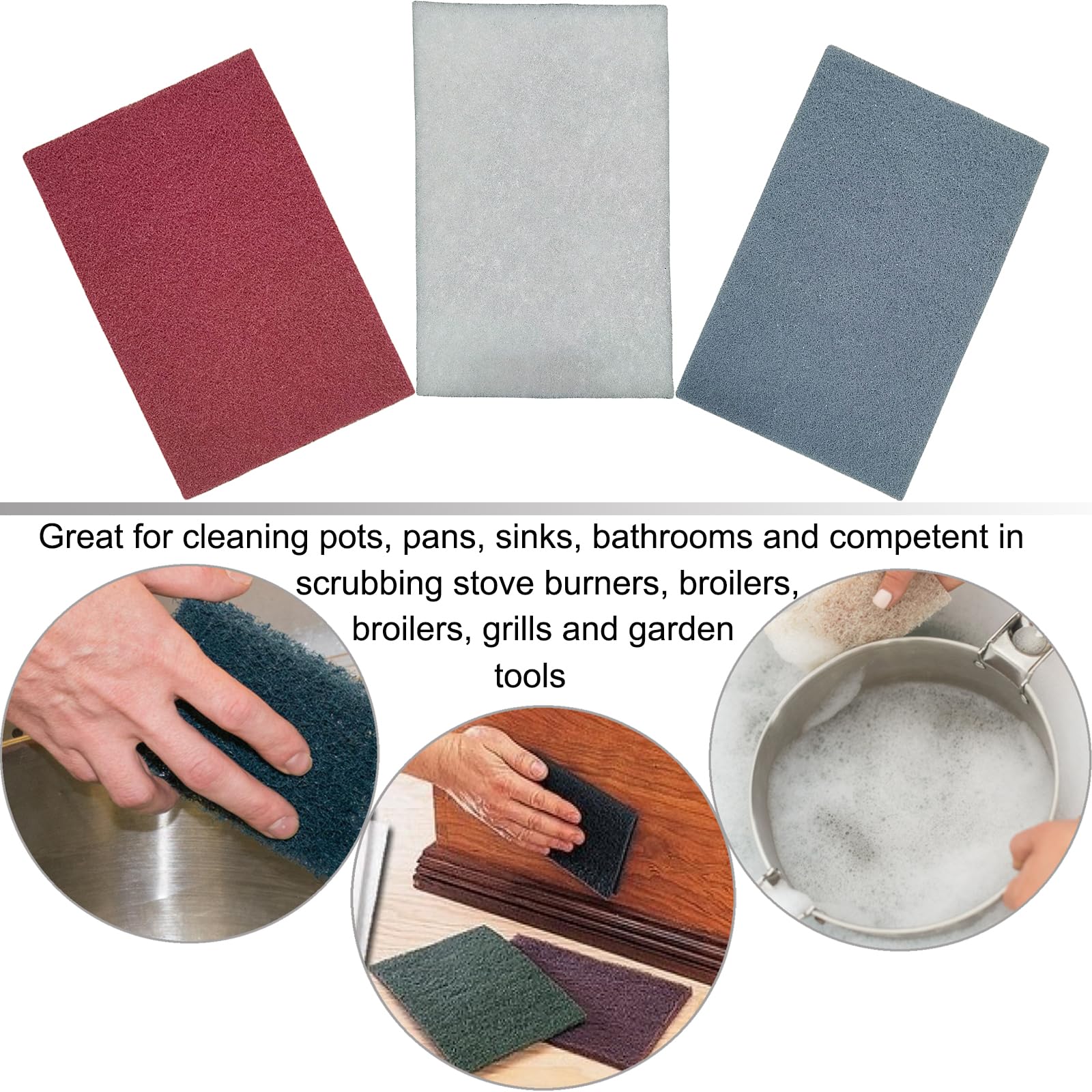 15 Pack 6" x 9" Hand Pads Set- Coarse Medium Fine Purpose Scuff Pads, Scuffing, Scouring, Sanding, Paint Primer Prep Adhesion Scratch - Surface Preparation Automotive Car Auto Body Woodworking