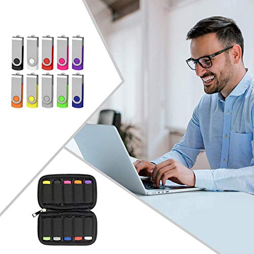AreTop 8GB Flash Drive 10 Pack, USB 2.0 Swivel Thumb Drives with Easy-Storage Bag 10 Pack Flash Drive Bulk USB Pendrive Jump Drive Memory Stick Storage USB (10PCS 8GB, 10Mixcolors)