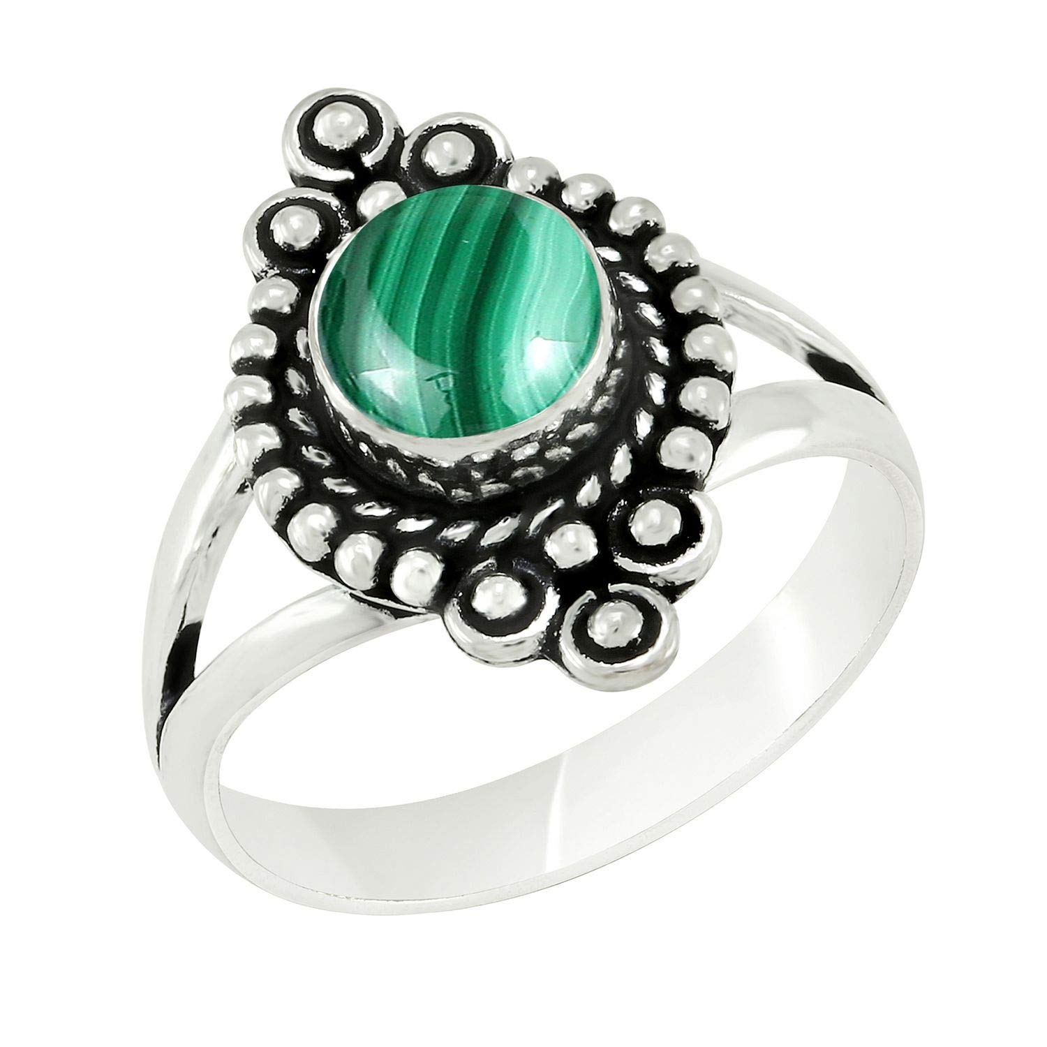 1, 80Cts Two Stone Natural Malachite 925 Silver Overlay Ring Size 11 For Women, Handmade Green Stone April Birthstone Ring Jewelry Gift For Her