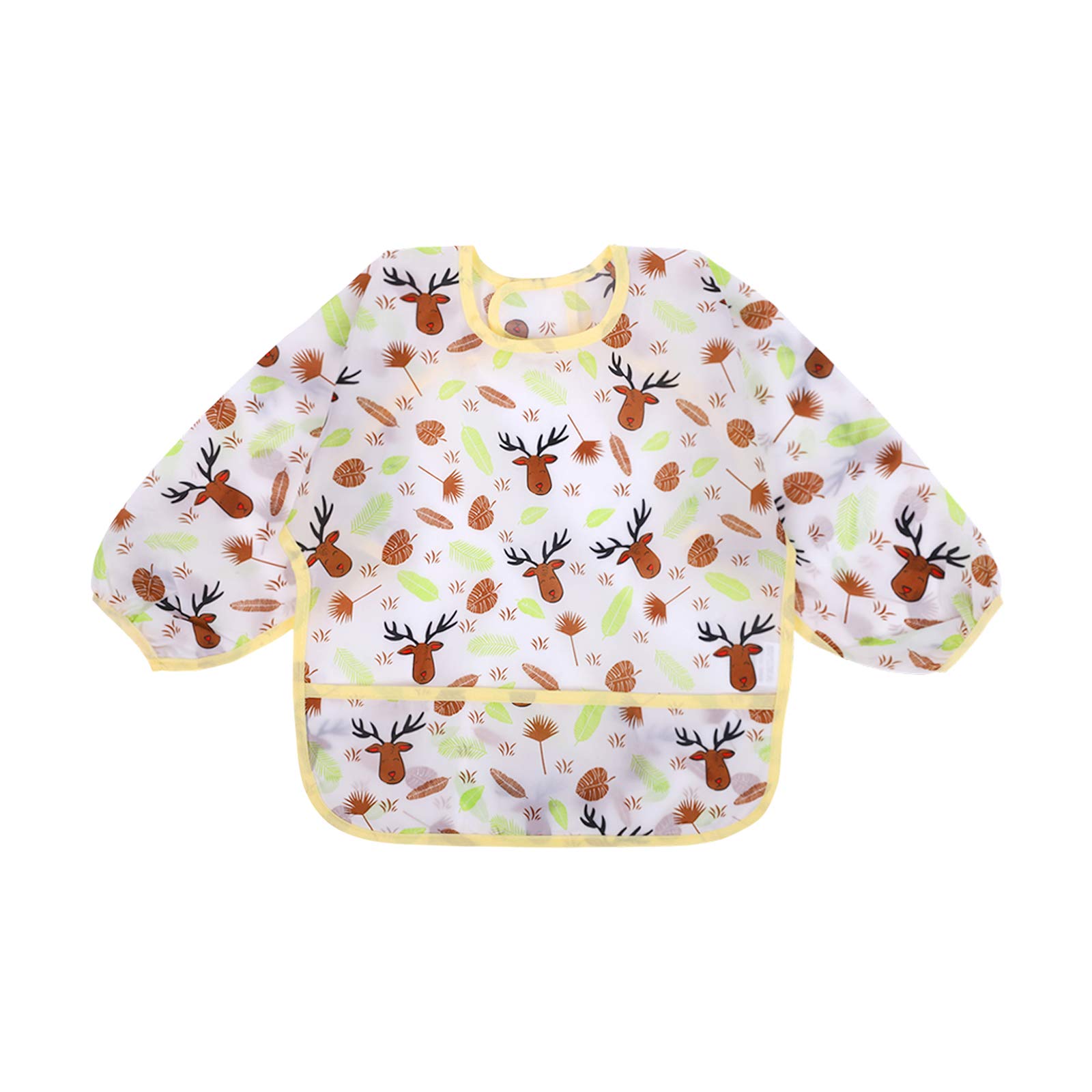 Accmor 3 Pack Long Sleeve Baby Bibs, Waterproof Sleeved Bib, Toddler Soft Bib for 6-24 Months