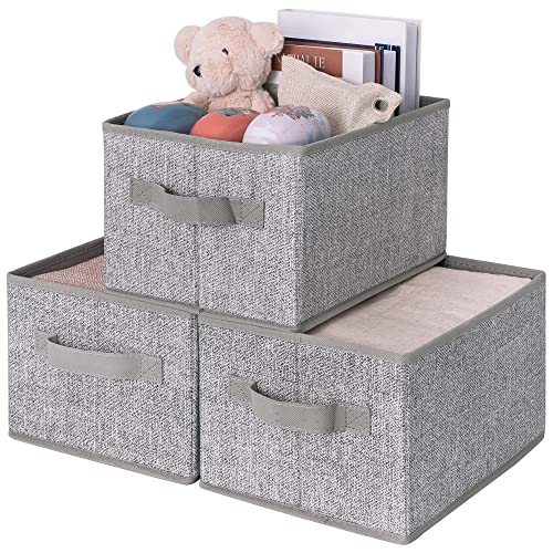 GRANNY SAYS Bundle of 3-Pack Gray Large Storage Bins & 3-Pack Gray Medium Storage Bins