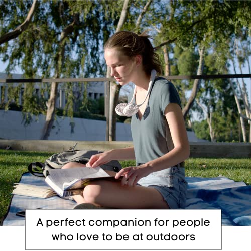 SPICE OF LIFE Portable Neck Fan - Hands-Free Wireless W Fan 2nd Edition - Rechargeable Battery, 2.5 to 7 Hour Life, 3 Speed Settings, Stimulating Breeze Helps Prevent Sleepiness While Driving