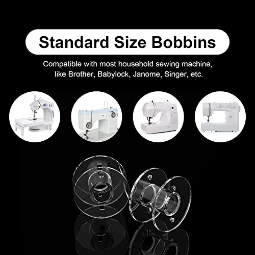 36Pcs Bobbins for Sewing Machine, Plastic Bobbins with Case for Bro-Ther/Sin-ger/Baby-Lock/Jano-me/Ju-ki Sewing Machine Accessories