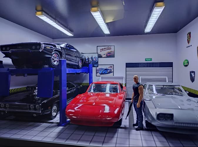 1:18 Car Model Vending machineAcrylic Collectibles Countertop Display Three Parking Spaces LED Lamp Plate with USB Connection for 1/18 Diecast Model Car (Excluding car Models)