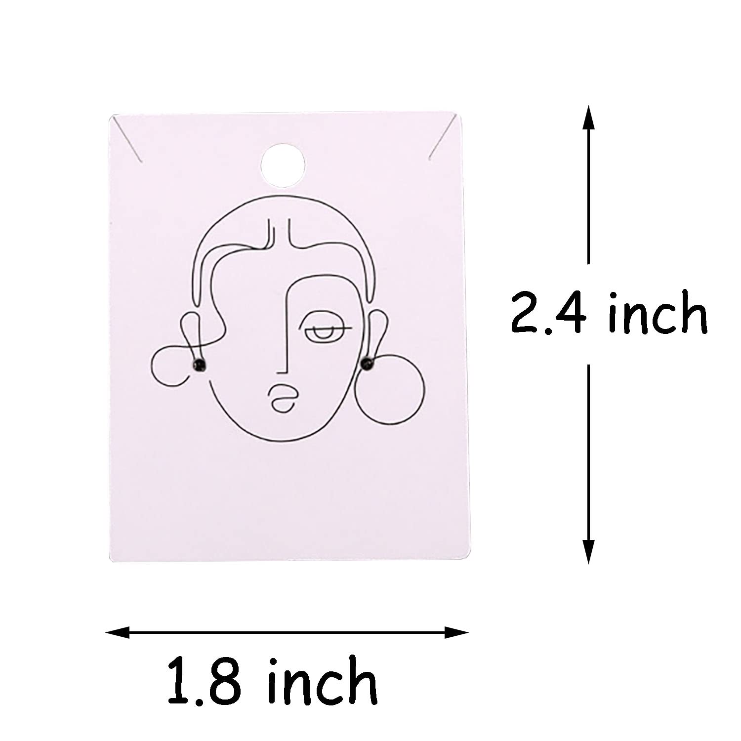 100Pcs 1.8" x 2.4" Inch White Hanging Earring Cards Earring Card Holder, Paper Earring Display Cards for Ear Studs, Velvet Display Earring Card Holder for Jewelry Accessory Display-2