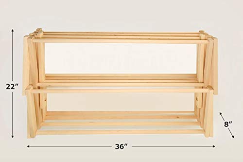 Clothes Drying Rack Wooden Maple Folding Amish Handmade Quality 36 Inches Wide 52 Inches Tall USA