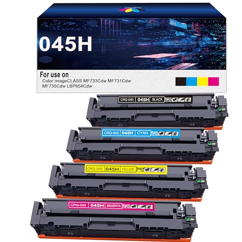 045 Toner Cartridge Set Replacement for Canon 045 Toner Cartridges Canon MF634cdw Toner Canon MF632cdw Toner for Canon Color ImageCLASS MF634Cdw MF632Cdw LBP612Cdw LBP613Cdw MF632 MF634 Printer