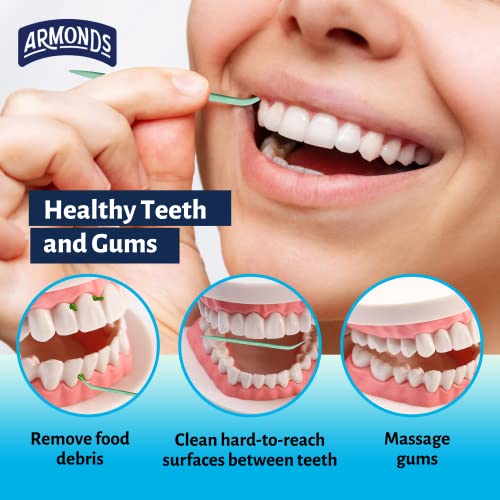 Armonds ProPicks MicroPick Dental Picks for Teeth Cleaning with Zinc Oxide - Disposable Plastic Toothpicks for Teeth & Gums - Protects Teeth & Massages Gums - 3 Packages x 120 Plastic Dental Picks