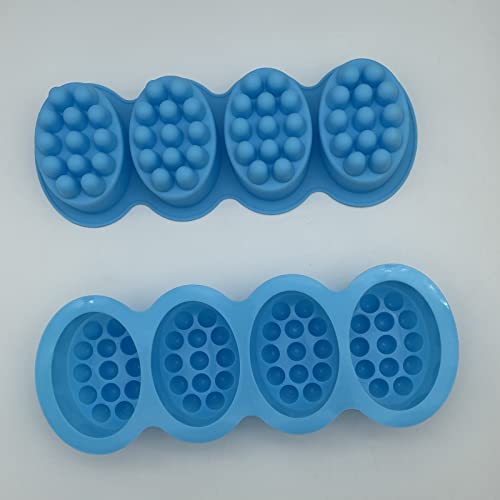 2 Pieces Silicone Massage Soap Mold Oval Massage Soap Bar Making Mould Silicon Candle Candy Chocolate Cake Baking Pan