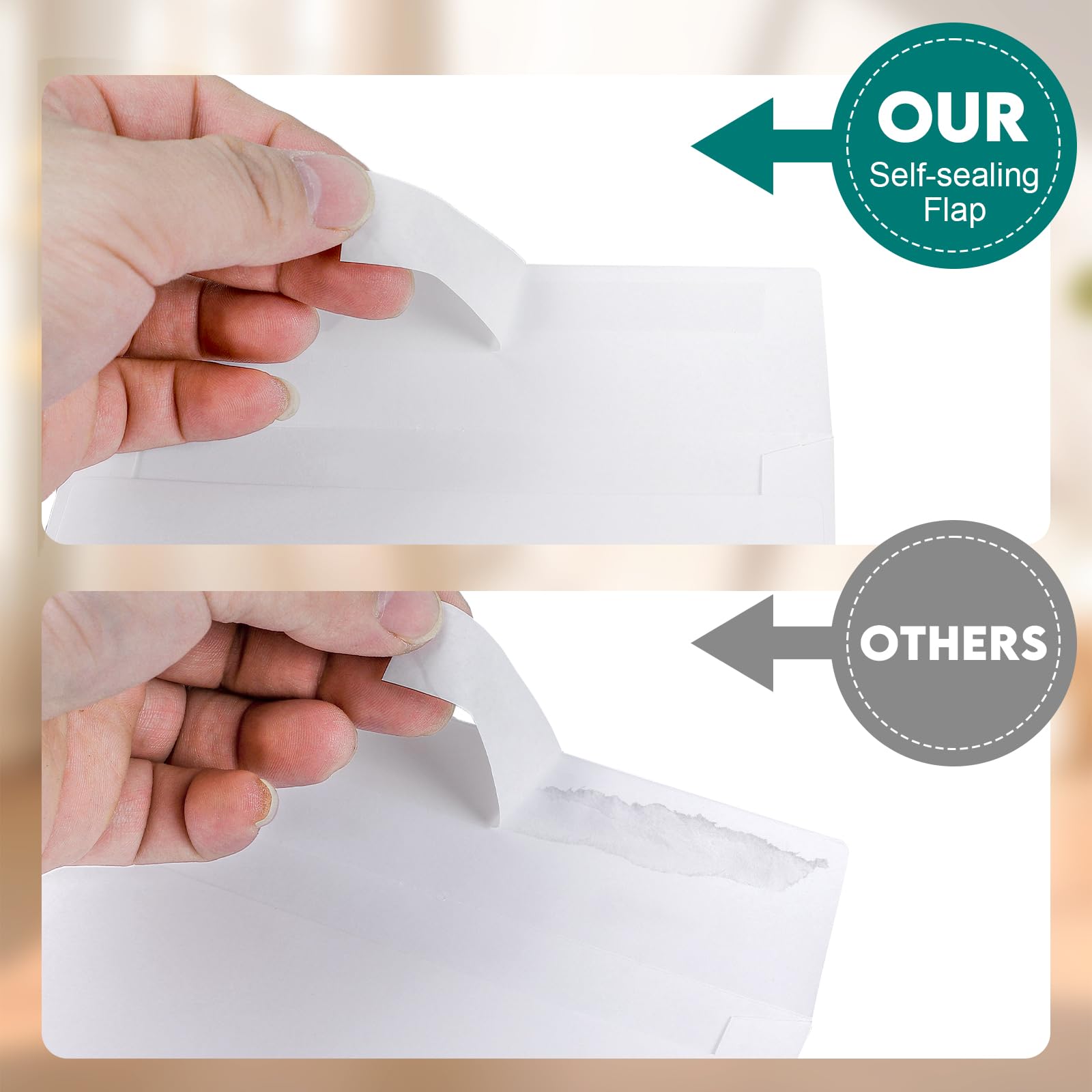 100 Pack White Blank Cards and 100 Pack Envelopes 4x6, Note Greeting Cards and Envelopes Set, Folded Cardstock with Self-Seal Envelopes for DIY Greeting Thank you Cards, Invitations in All Occasions