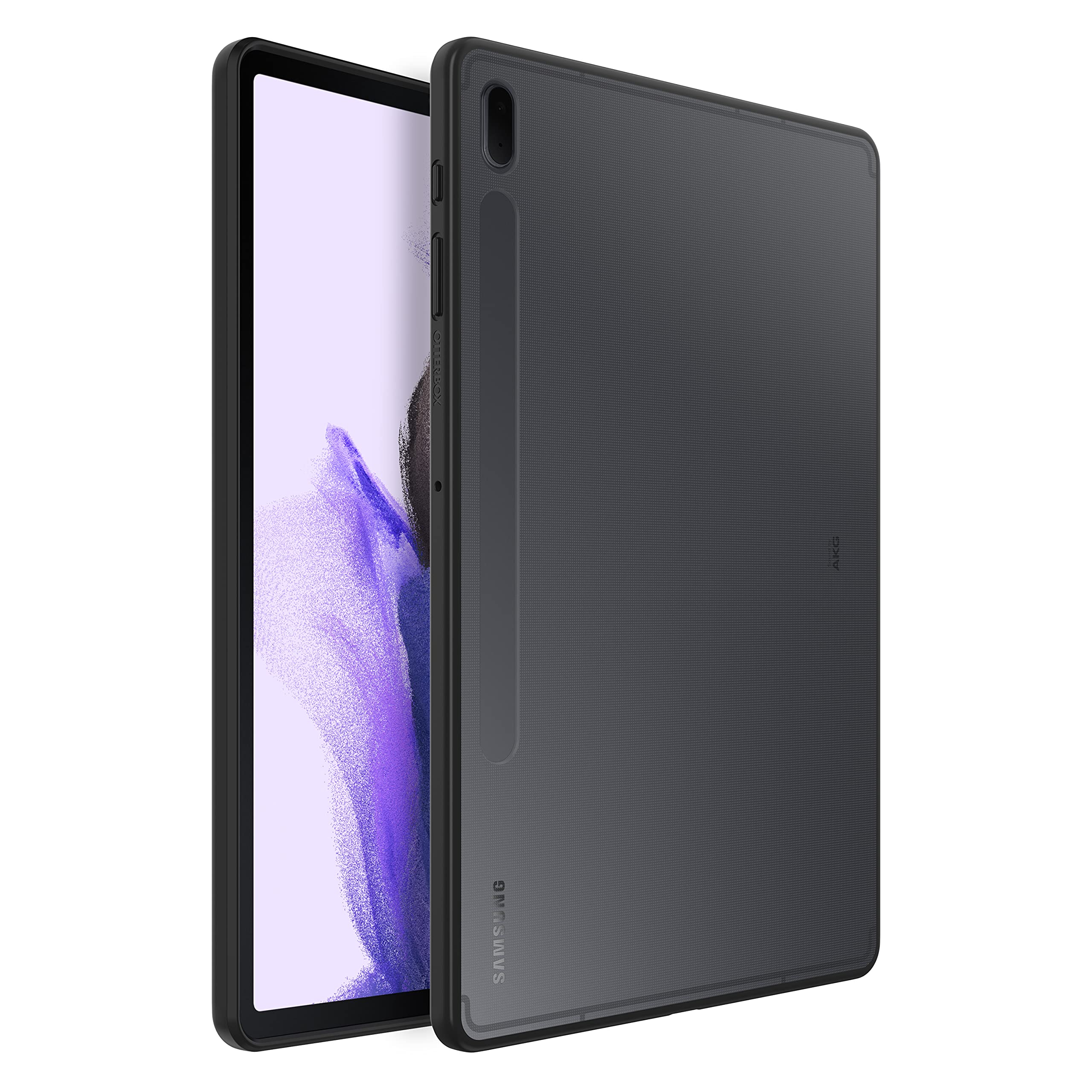 OtterBox Sleek Series Case for Samsung Galaxy Tab S7 FE 5G, Shockproof, Drop Proof, Ultra-Slim, Protective Thin Case, Clear/Black, Non-Retail Packaging